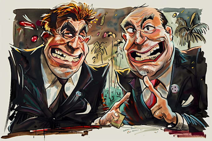 Draw a political cartoon art for you by Phortuiseka | Fiverr