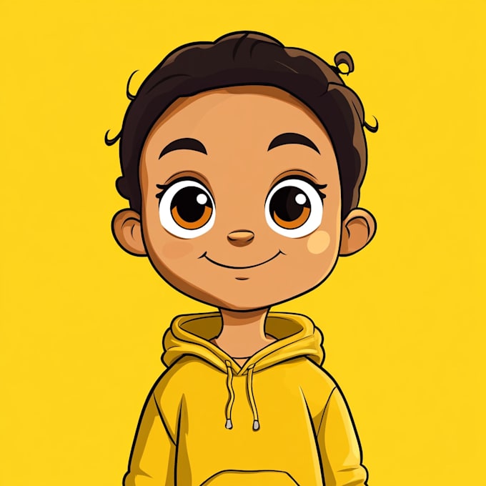 Draw yellow cartoon caricature family portrait illustration by ...