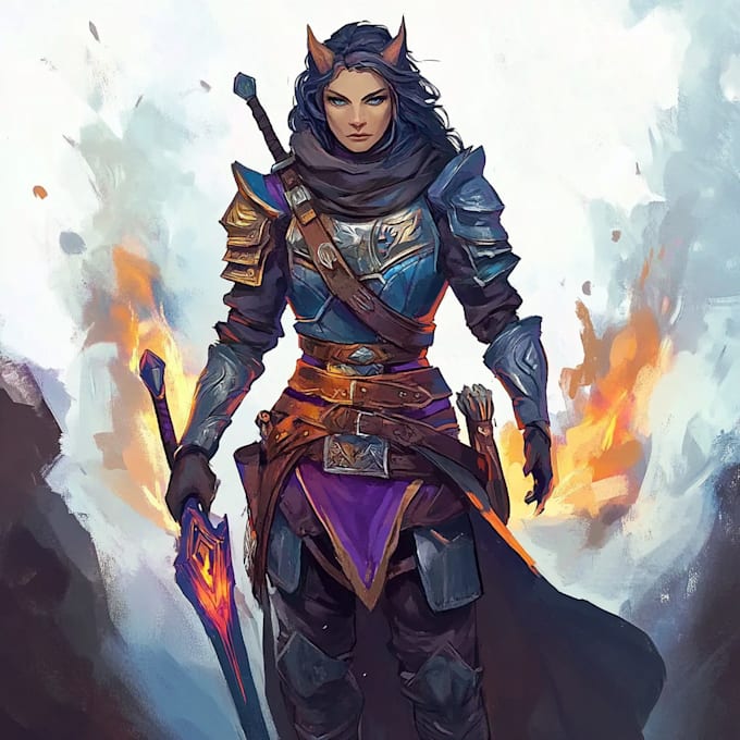 Draw dnd, fantasy character and dnd character art for you by Eskaith ...