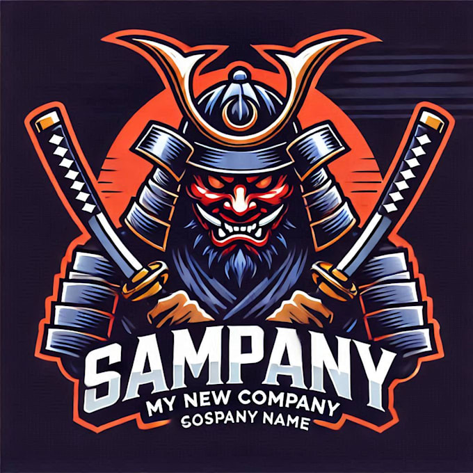 Do make oni samurai head mascot logo design with unlimited review by ...