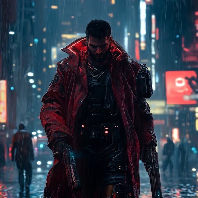 Design cyberpunk and fantasy character splash art by Garyunt | Fiverr