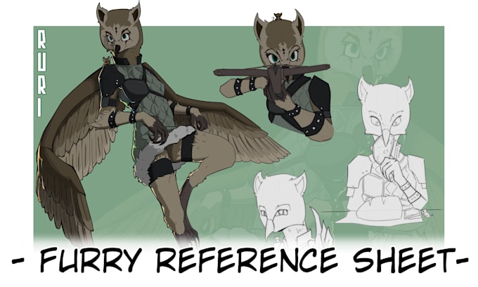 Draw a furry ref sheet by Kali_draws | Fiverr