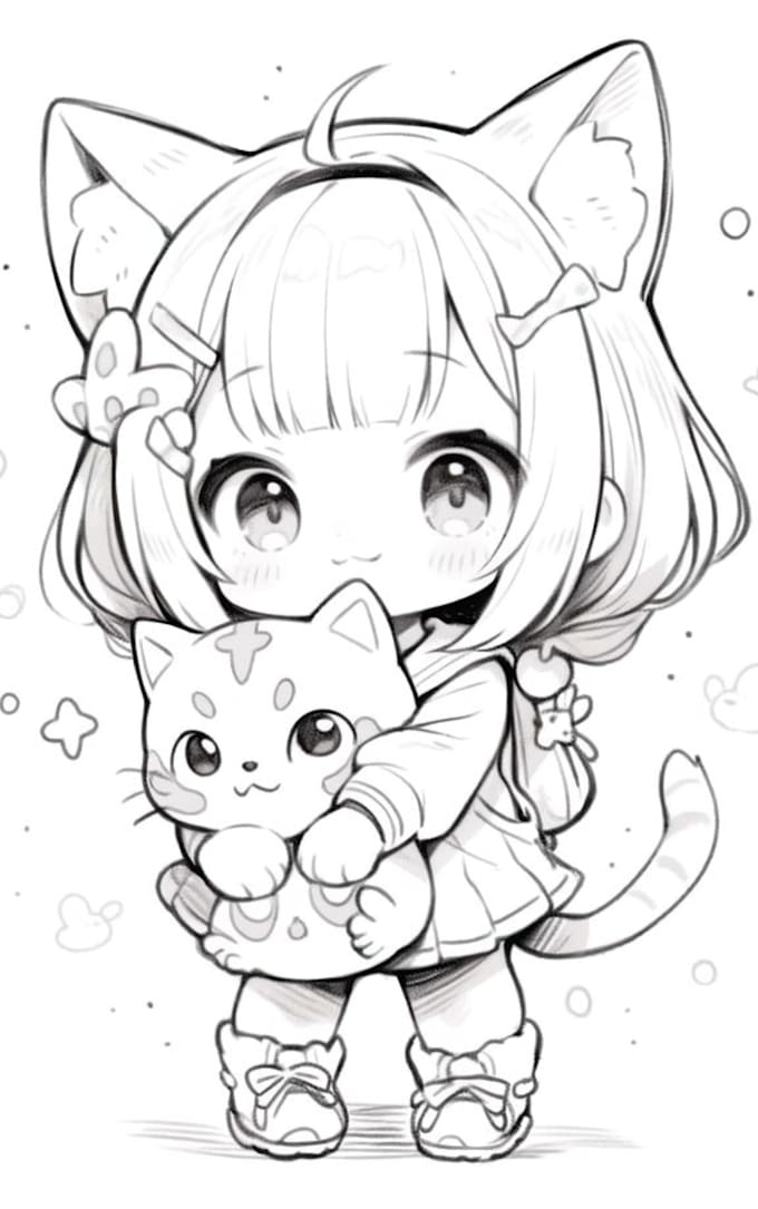 Draw manga anime comic book cute chibi cartoon character pen and ink ...