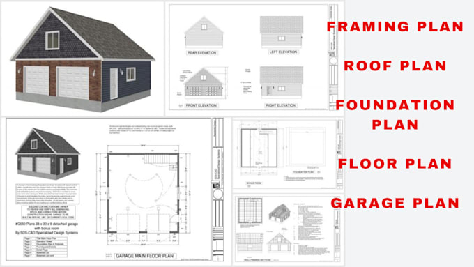 Design floor plan, blueprint , autocad framing plan, roof plan ...