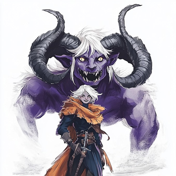 Draw fantasy dnd art, monster character, scifi, sheet, and dnd party by ...