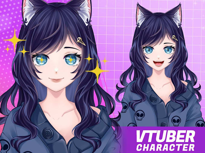 Draw and rig 2d vtuber model, vtuber rigging ,live2d vtuber model ...