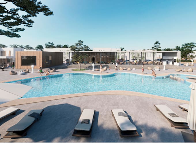 Do top view landscape 3d design,terrace,hardscape plan for hoa, master ...