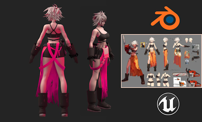 Create 3d game character, 3d video game model,3d game asset, ue4 and ue5 rigging by Meshy ...