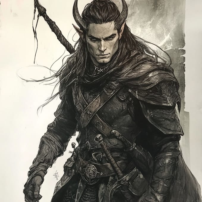 Draw dnd character art and dnd character art by Kirstenigum | Fiverr