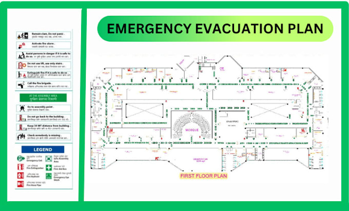 Design fire emergency evacuation plan, exit map, escape diagram by ...