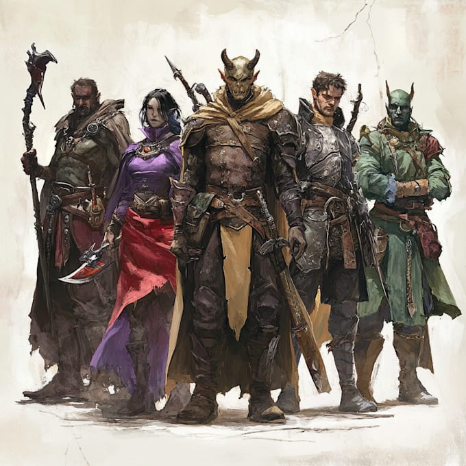 Make a dnd character, concept art and dnd party by Patcwiton | Fiverr