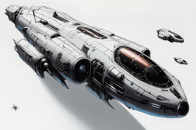 Draw sci fi illustration and sci fi art by Kaupsoyote | Fiverr