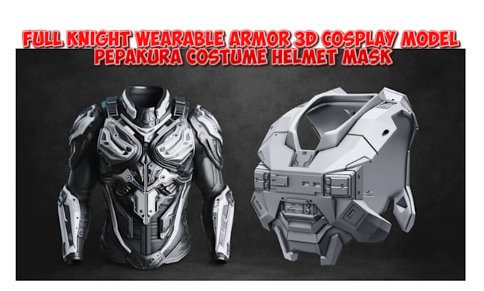 Wearable knight armor 3d cosplay model pepakura costume helmet mask ...
