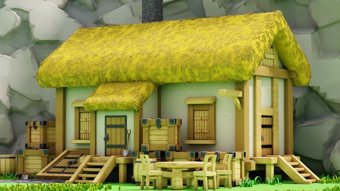 Create low poly 3d game assets in blender by Bloodwaterx | Fiverr