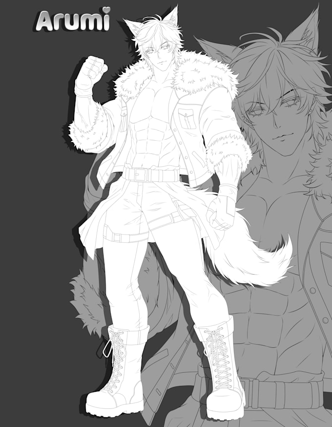 Design vtuber sketch and character reference sheet by Arumistudio | Fiverr
