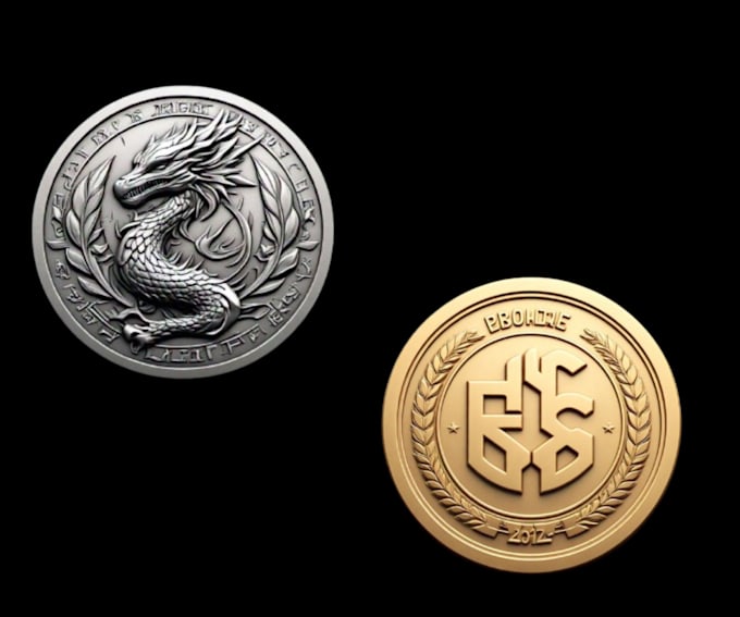 Do custom 3d coin model coin logo3d bas relief 3d medallion for 3d ...