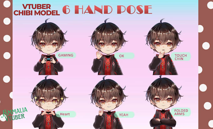 Design and rig live2d chibi vtuber model for streaming prpr, pngtuber ...