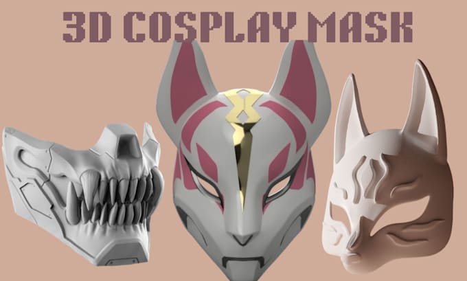 Create halloween 3d cosplay costume 3d mask helmet weapon props for 3d ...