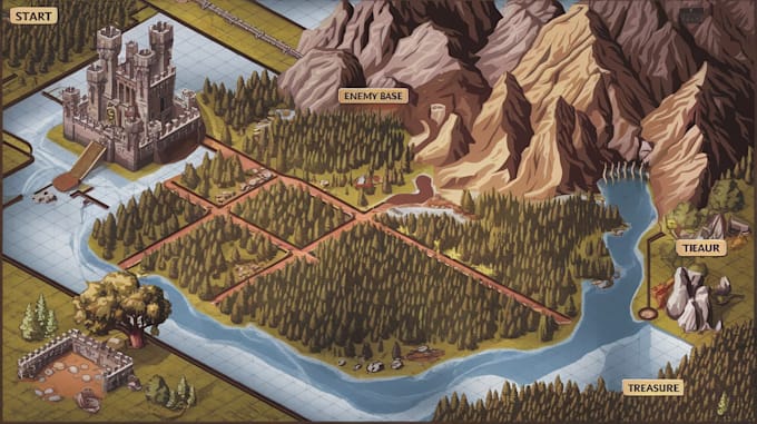 Draw custom fantasy game map rpg, dnd concept with map board and 2d ...