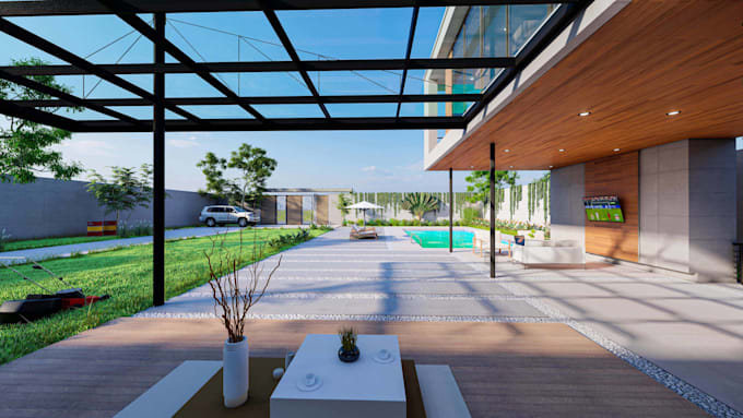 Design garden, pool, patio, gazebo, cabana and fire pit 3d model and ...