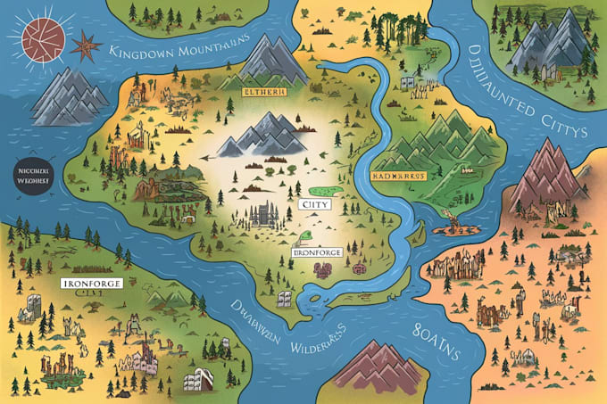 Create custom fantasy map for dnd world map book boardgame rpg campaign ...
