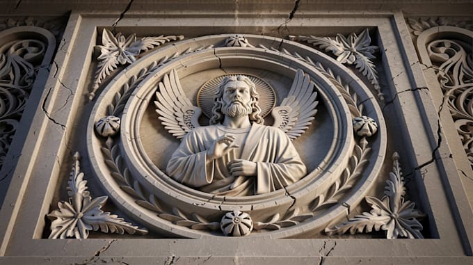 Convert 3d bas relief model cnc carving, do 3d church bas relief icon ...