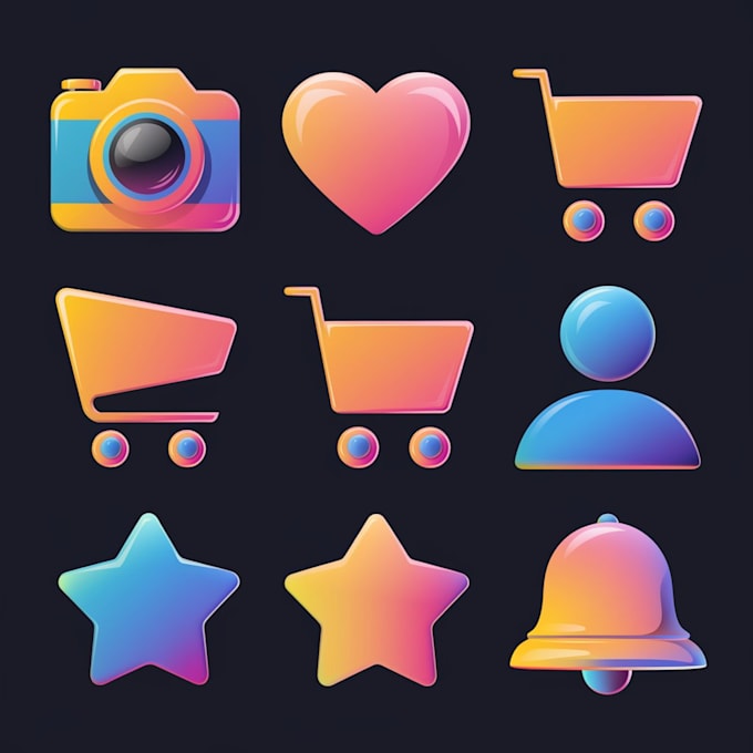 Design trendy custom icons for web and apps by Iqrarasheeddesi | Fiverr