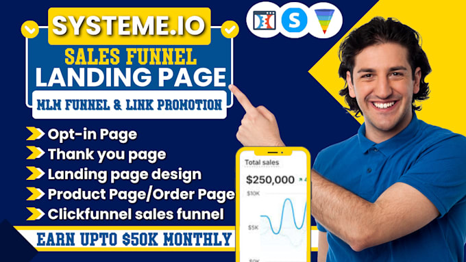 Systeme io sales funnel, clickfunnel landing page ,mlm funnel and link ...