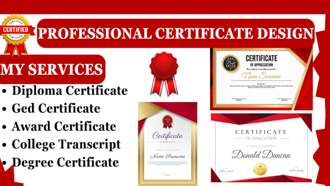 Design diploma certificate, ged certificate, college diploma, award ...