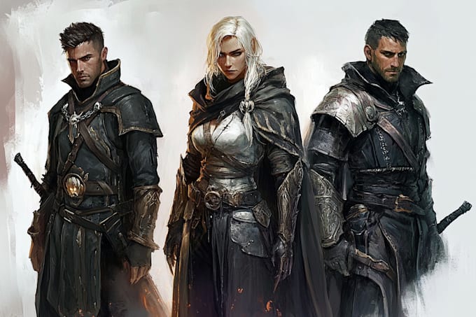 Do dnd character illustration or concept art dnd party by Taoseper | Fiverr