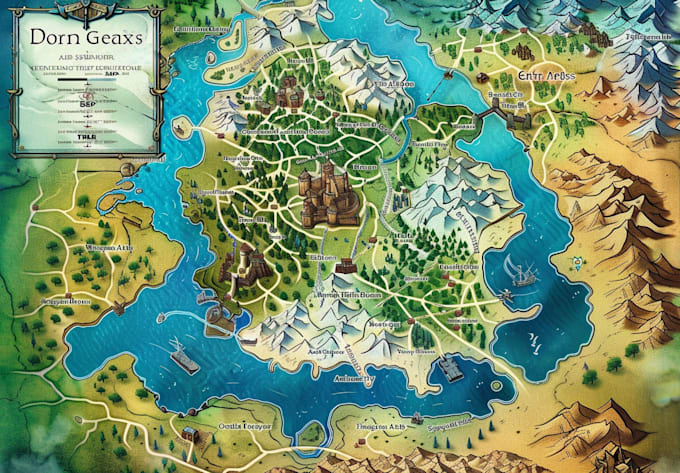 Design a festival map illustration, fantasy map, city map, site map ...