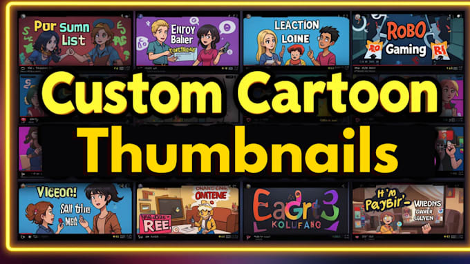 Create pro cartoon thumbnails that boost clicks by Waseemshehzad01 | Fiverr
