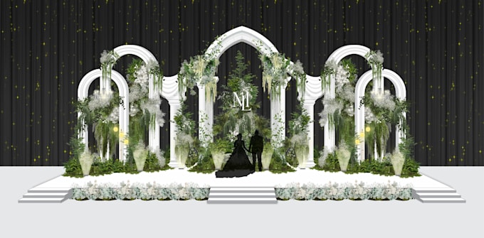 2d design sketch wedding decoration by Bayu_weddsketch | Fiverr