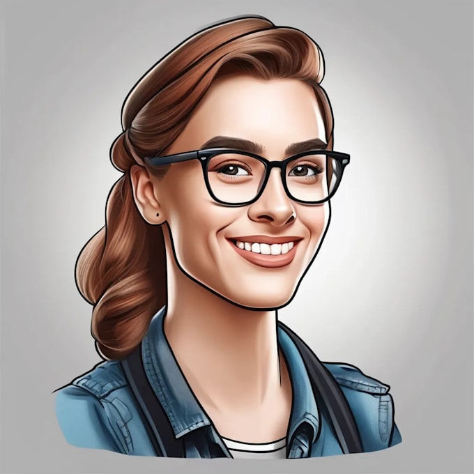 Draw a perfect realistic cartoon portrait, avatar, logo by Dominndol ...
