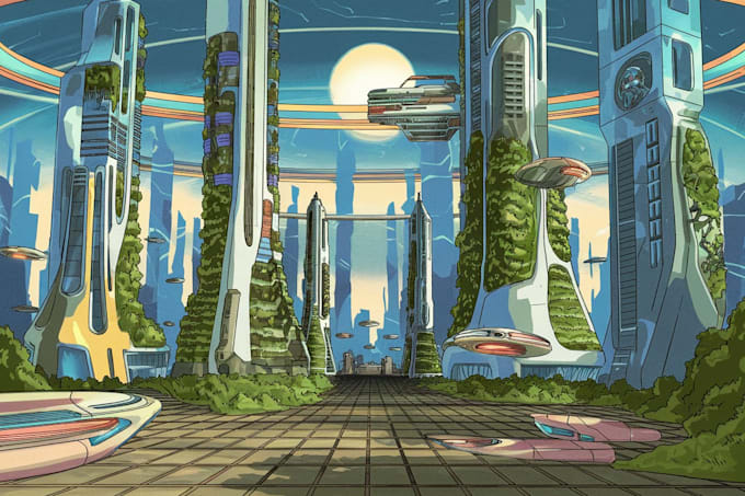 Draw sci fi illustration and sci fi art by Kellecerre | Fiverr