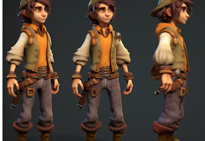 3d stylized character design 3d game character rigging ue5 game ...