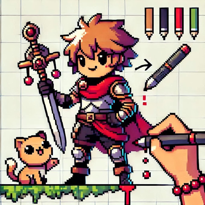 Do create a pixel art character sprite, portrait or game by ...