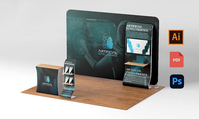 Design trade show booth and backdrop for your exhibition by Saima ...