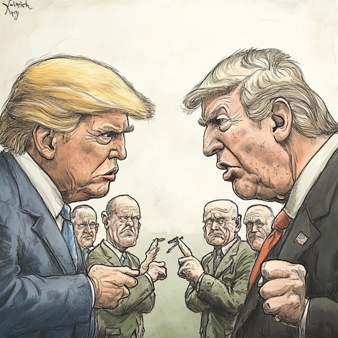Make you political funny cartoon portrait by Orselhellinga | Fiverr