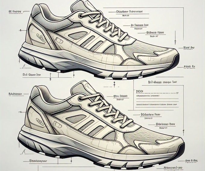 Design 3d shoe footwear shoe tech pack sneakers leather shoes for ...