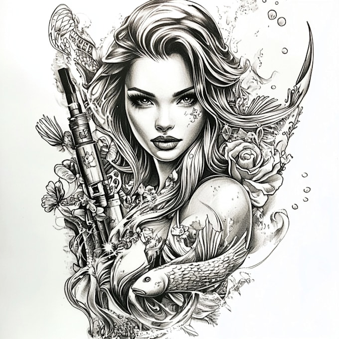 High end linework tattoo design for you by Brniceebo | Fiverr