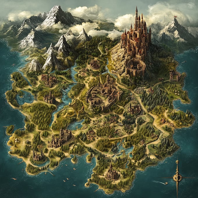 Do fantasy map drawing or game map by Nagenokoegs | Fiverr