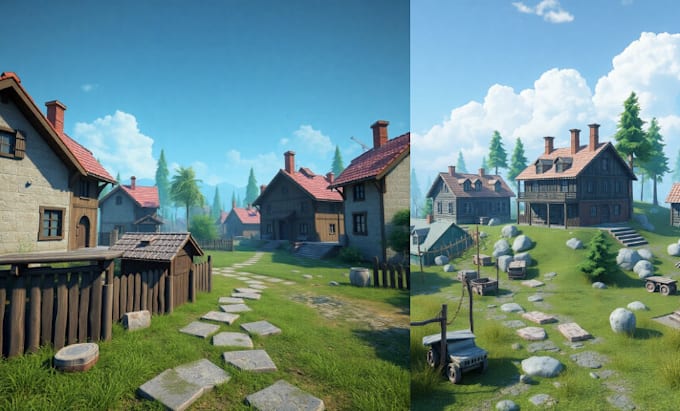 Do 3d game environment unity 3d scene creation level design blender for ...