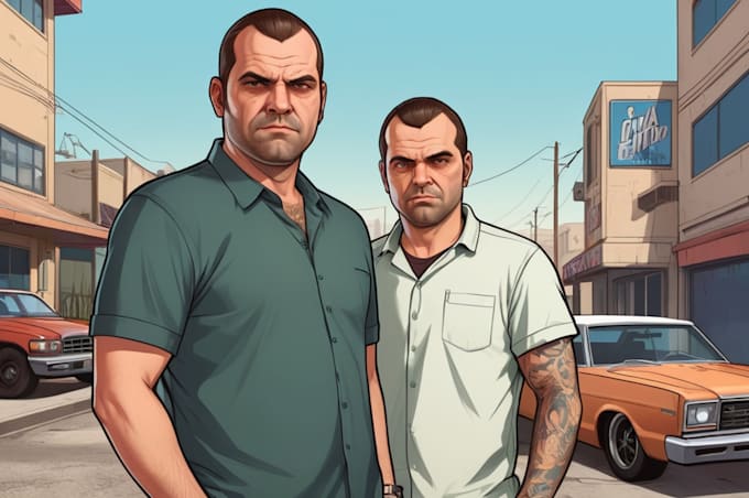 Draw gta style vector cartoon portrait from your photo by Breechene ...
