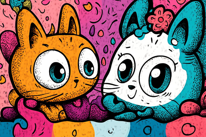 Draw funny comic illustration, cartoon book design, vector by ...