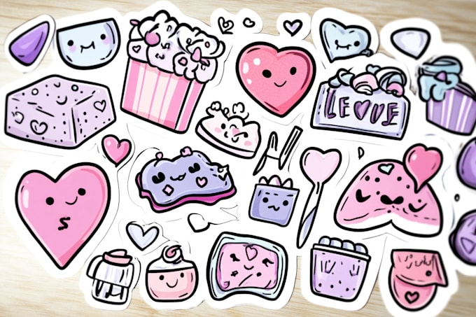 Do kawaii doodle illustration custom doodle art and sticker designs by ...