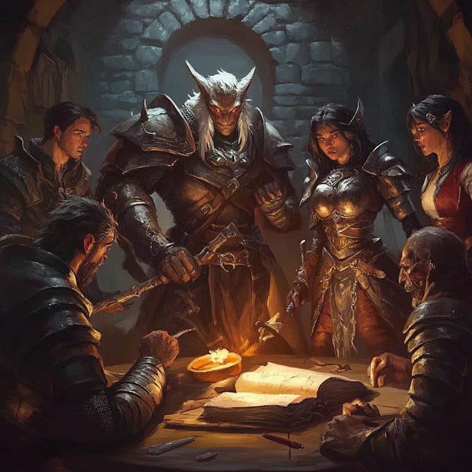 Draw dnd art, character fantasy illustration for dnd party by ...
