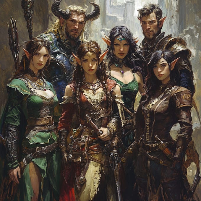 Design dnd party and fantasy dnd character, concept art by Renissei ...