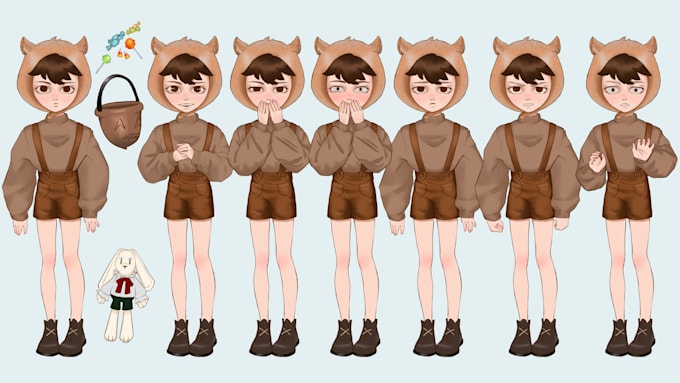 Draw character sprites for visual novel by Alisalord | Fiverr