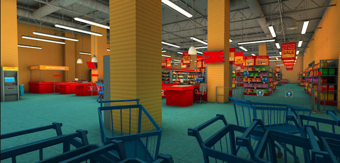 Visualize 3d supermarket, layout shop,hostel interior design,cgi ...